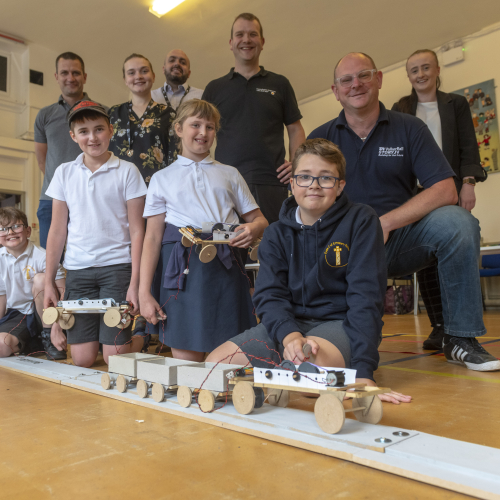 Local primary schools complete classroom rail projects with the help of engineers from the Hope ...